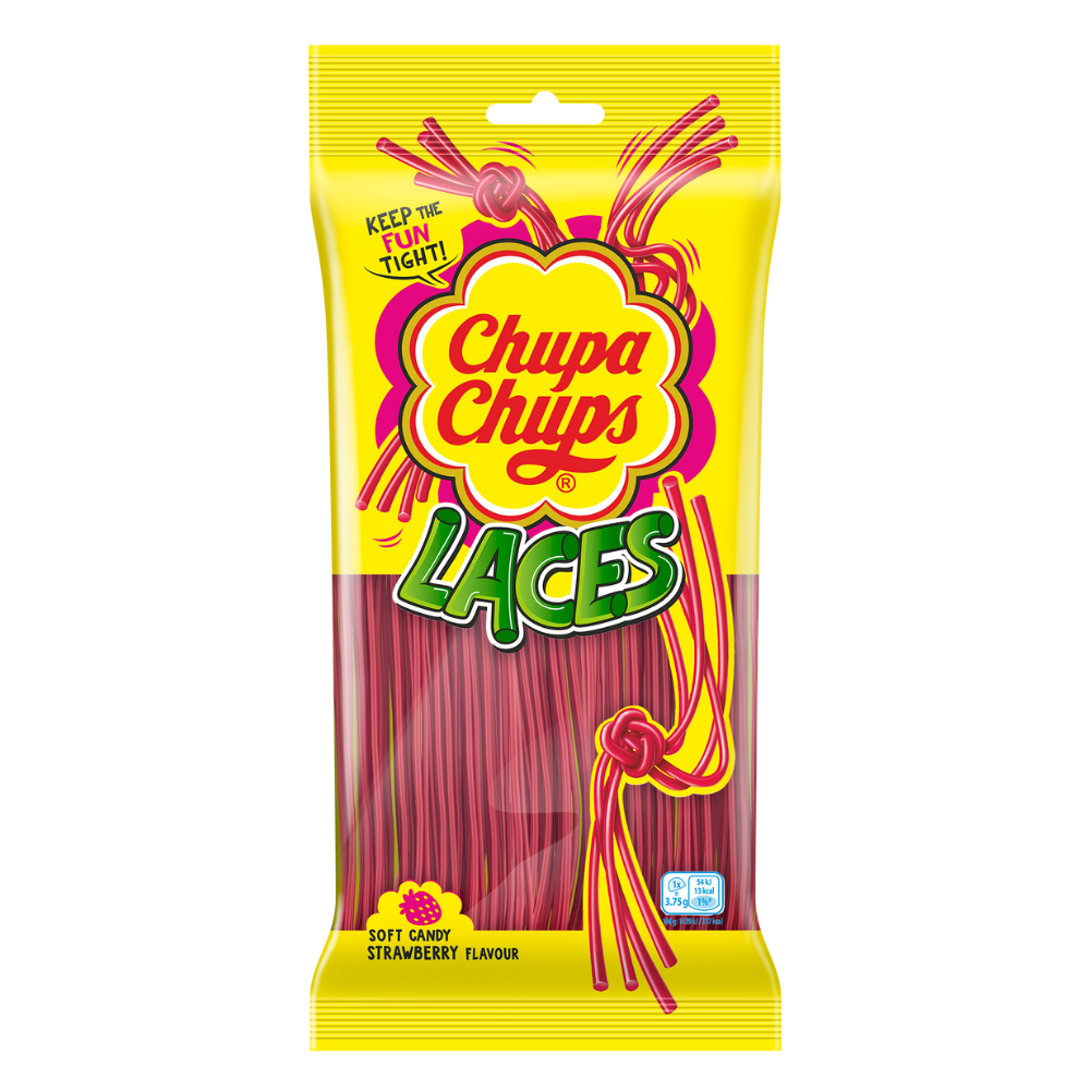 Wholesale Chupa Chups Strawberry Laces 90g - 18 Count | Bulk Wholesale ...